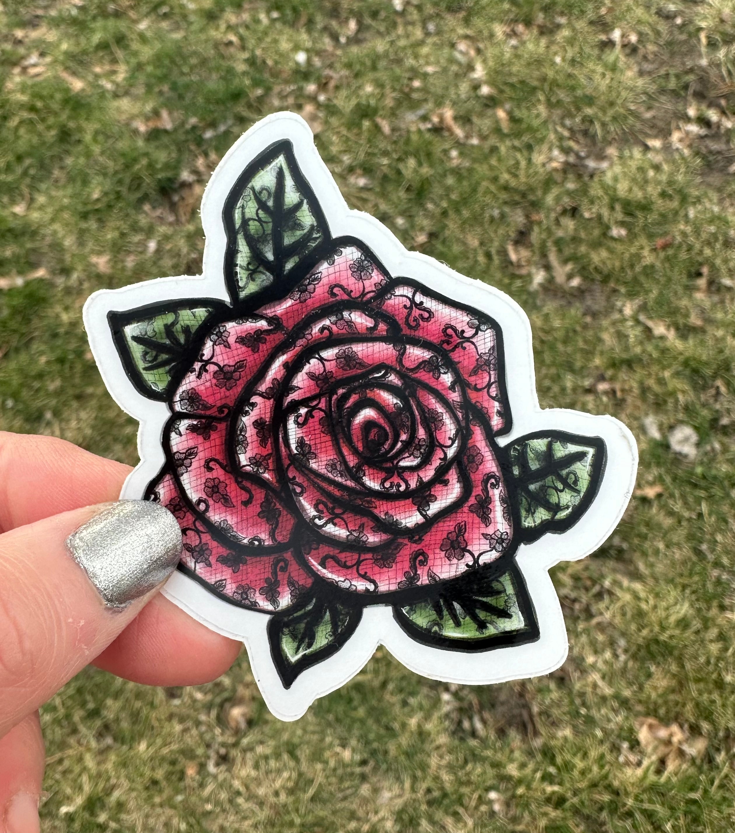 Rose Sticker, Lace Sticker, Lace Rose, Clear Sticker, Rose, Lace, Vinyl ...