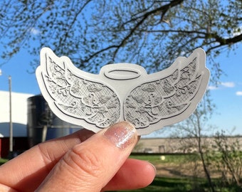 Angel Wings With Halo Vinyl Decal - Etsy