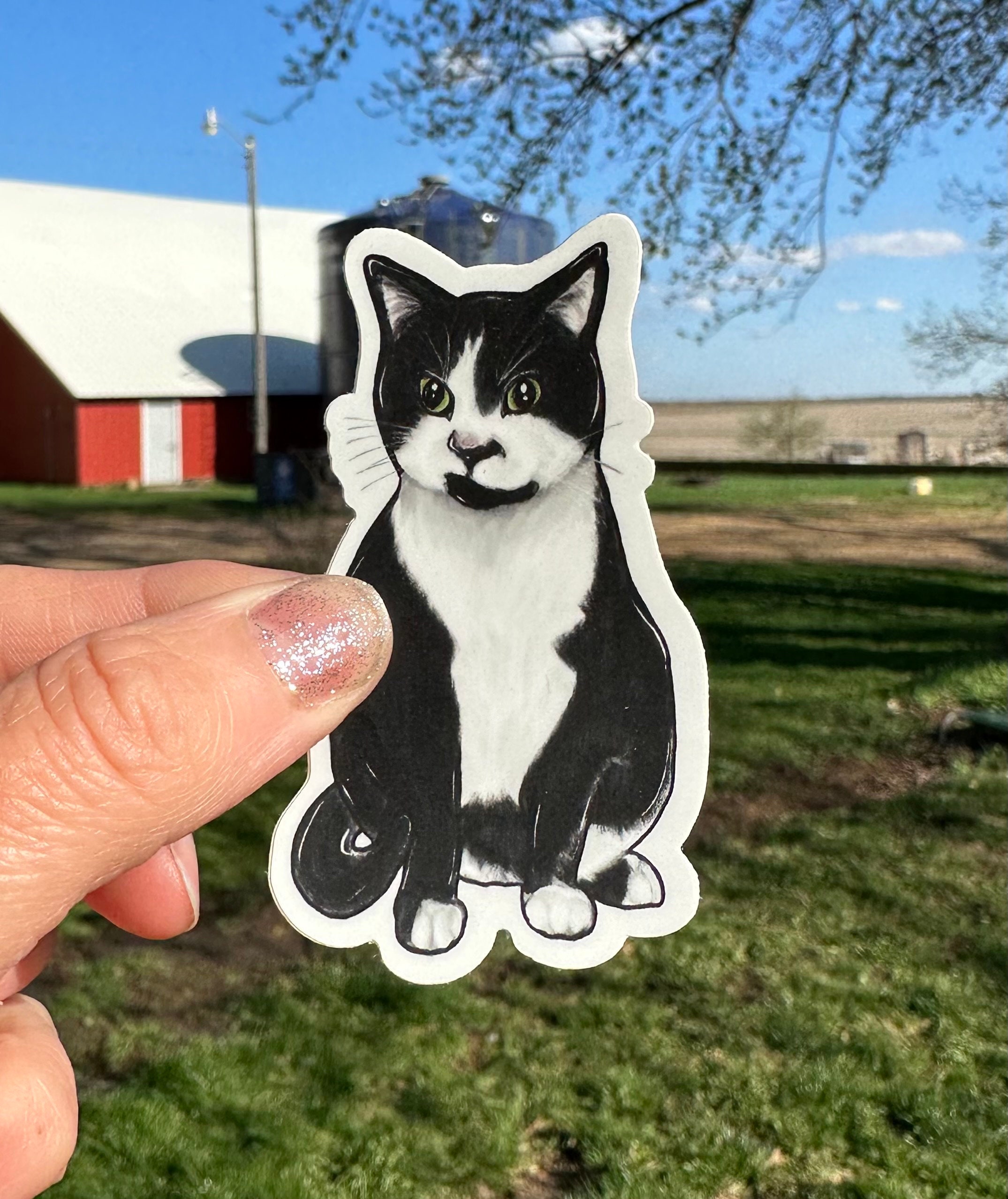 Tuxedo Cat Sticker, Water Bottle Sticker, Cat Stickers, Cat Gifts, Cat ...