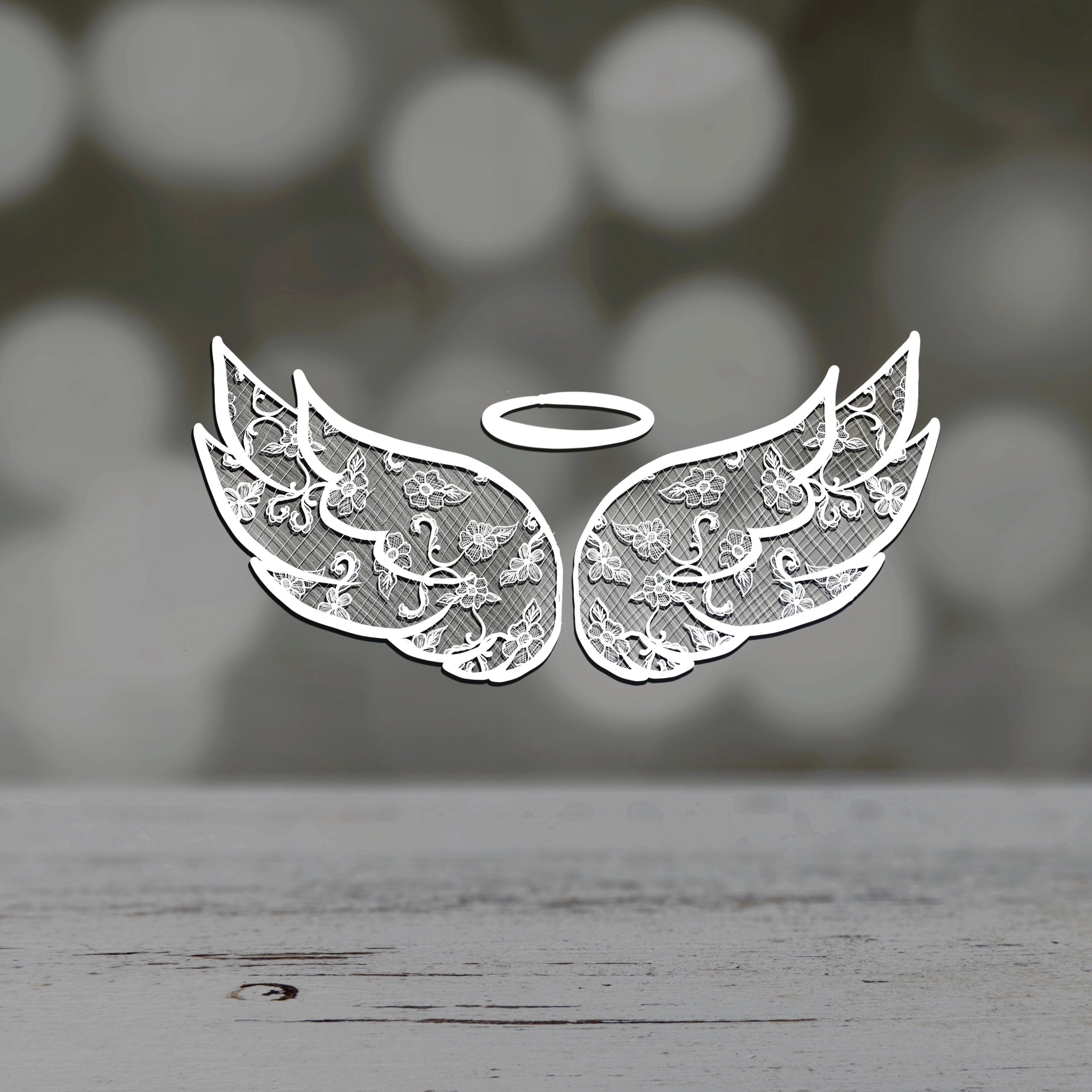 Lace Angel Wings, Clear Sticker, Angel, Wings, Angel Wings, Lace, Vinyl ...