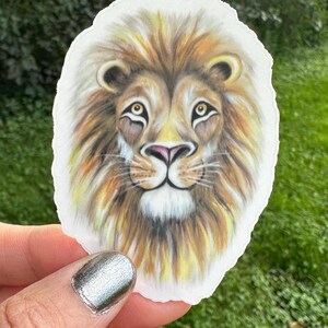 Lion Sticker - Water Bottle Sticker - Lion Stickers - Lion Decal ...