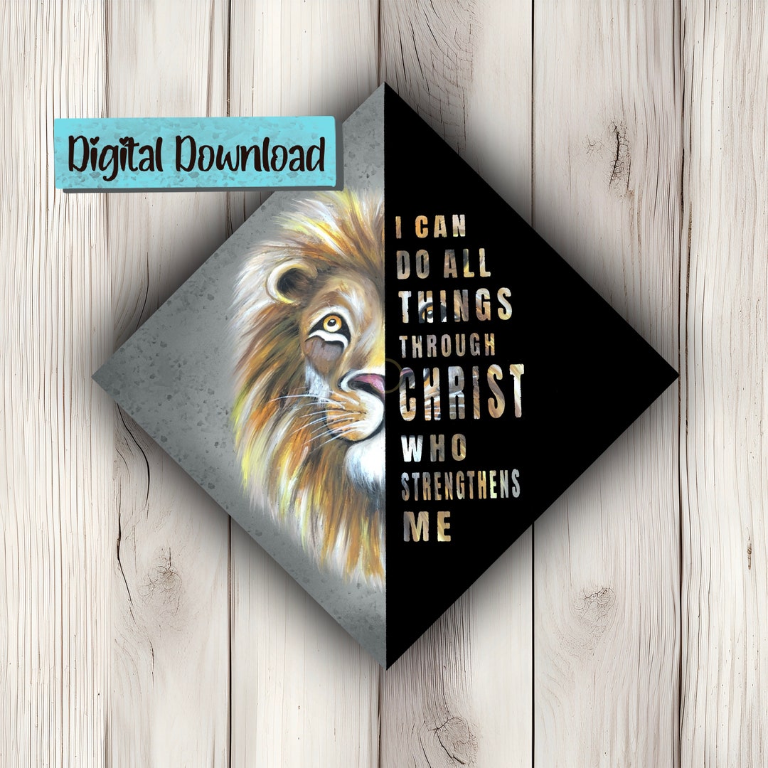 Printable Grad Cap Topper - Lion Graduation Cap - Graduation Cap Topper ...