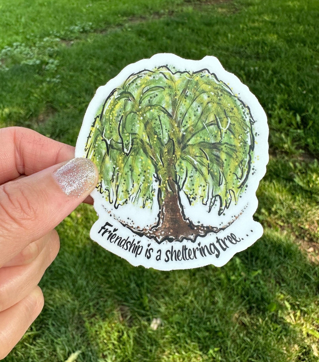 Friendship is a Sheltering Tree - Willow Tree Sticker - Weeping Willow ...