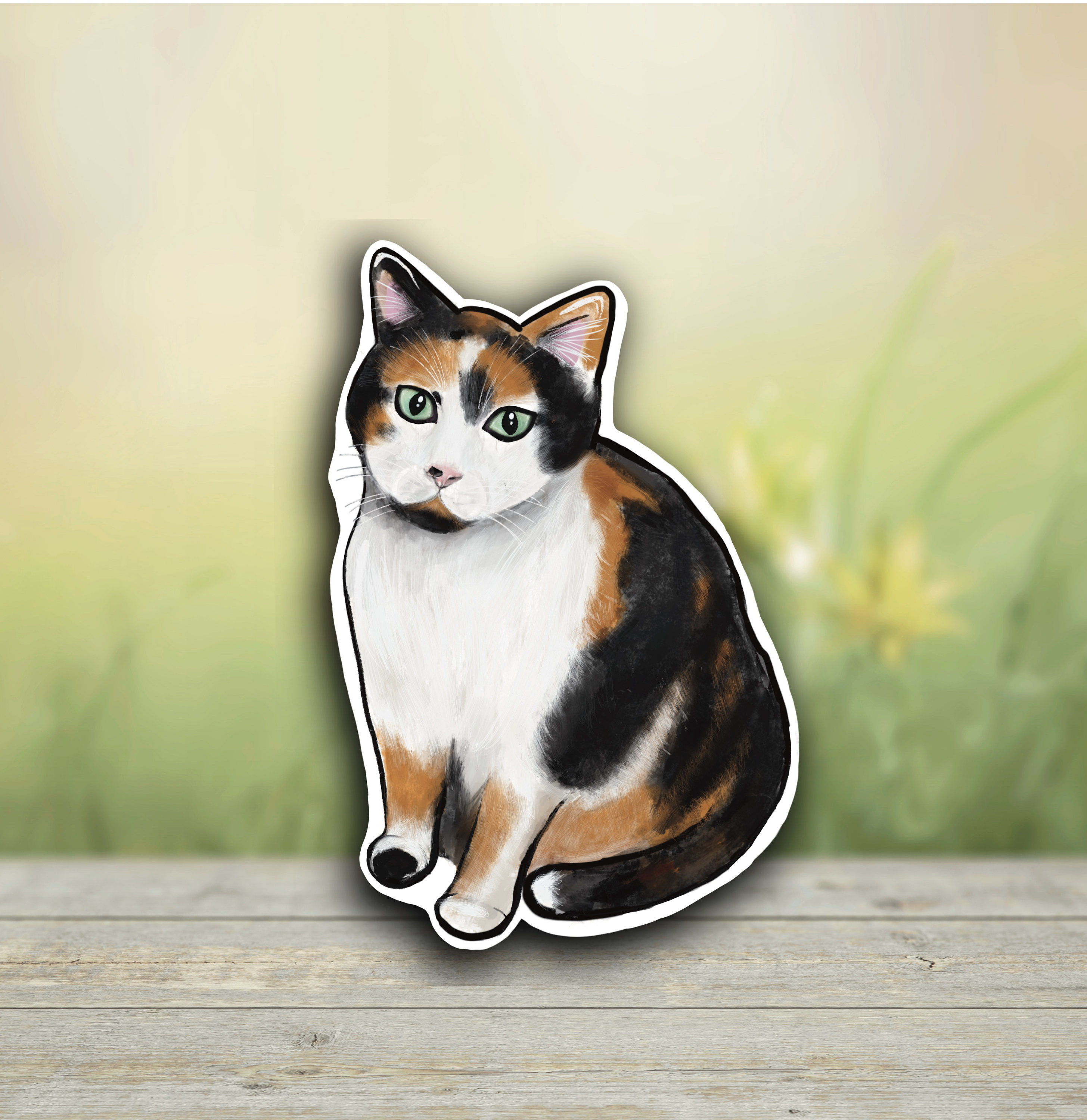 Calico Cat Sticker, Water Bottle Sticker, Cat Stickers, Cat Gifts, Cat ...