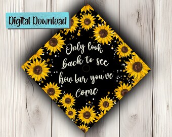 Printable Grad Cap Topper - DIY Groovy Floral Graduation Cap ...