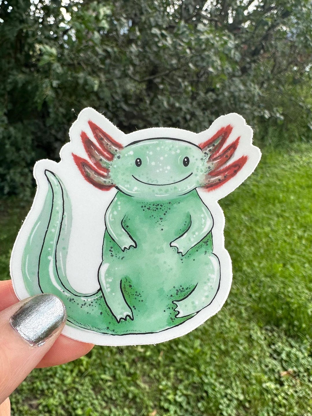 Axolotl Sticker, Green Axolotl, Axolotl Decal, Axolotl Gift, Water ...
