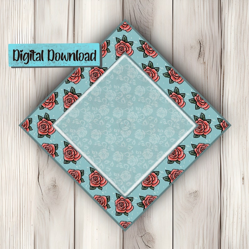 Printable Grad Cap Topper - DIY Antique Rose Graduation Cap ...