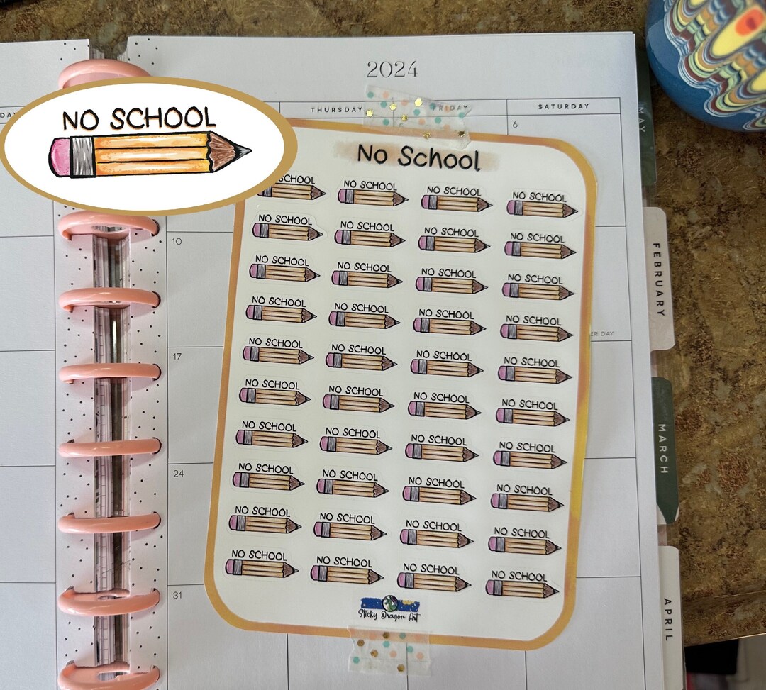 No School Stickers - No School Pencil Stickers - Functional Planner ...