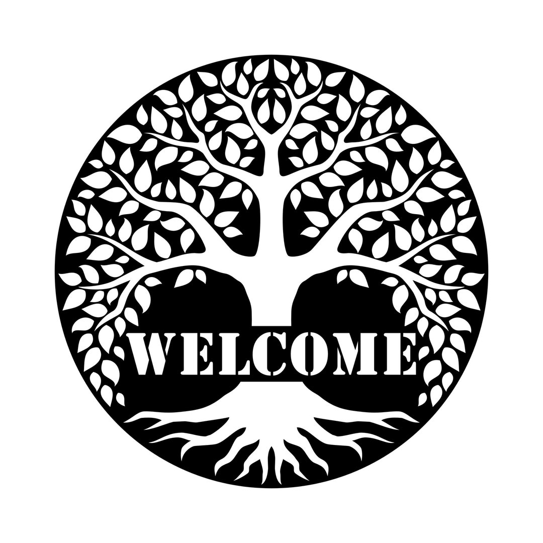 Tree of Life Welcome Metal Sign, Housewarming Gift, Metal Wall Art ...