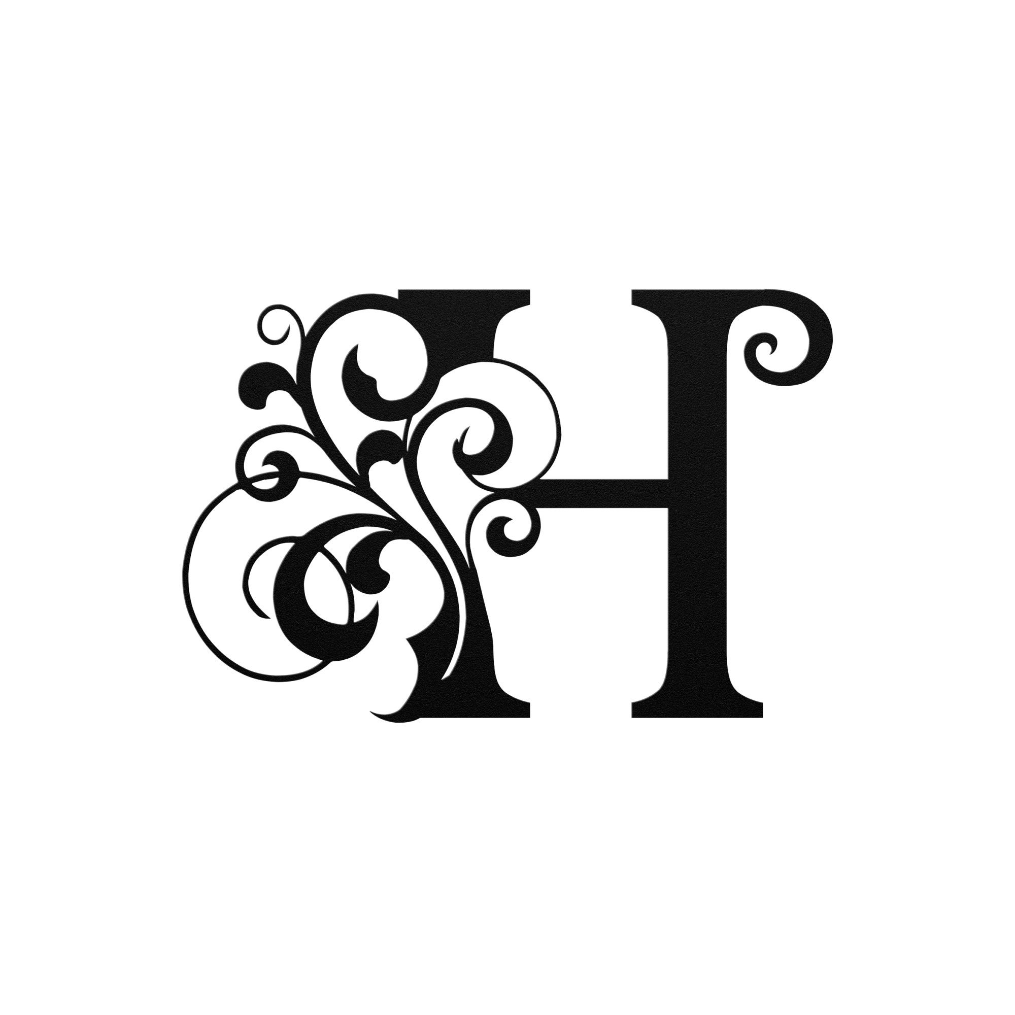 Floral Family Name Initial Metal Sign, Housewarming Gift, Metal ...