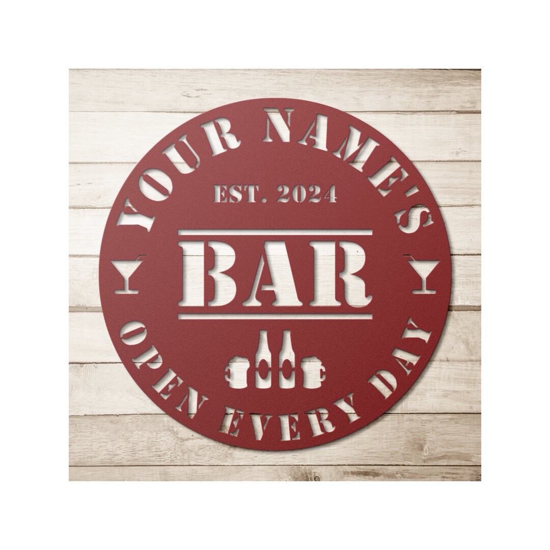 Custom Basement Bar and Lounge Sign, Personalized Pub Sign, Gift for ...