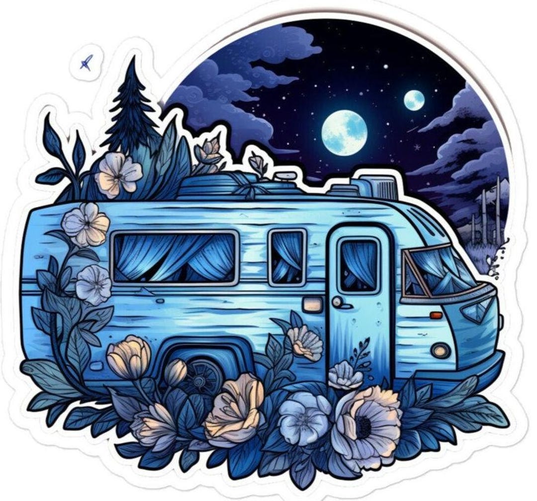 Cottagecore Camper Sticker: Boho Floral Vinyl Decal - Etsy