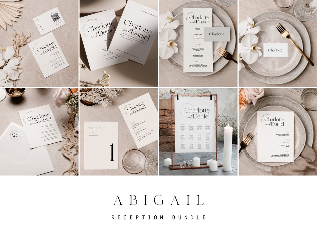 Abigail Collection | Classic, Modern DIY Printable Wedding Invitation ...