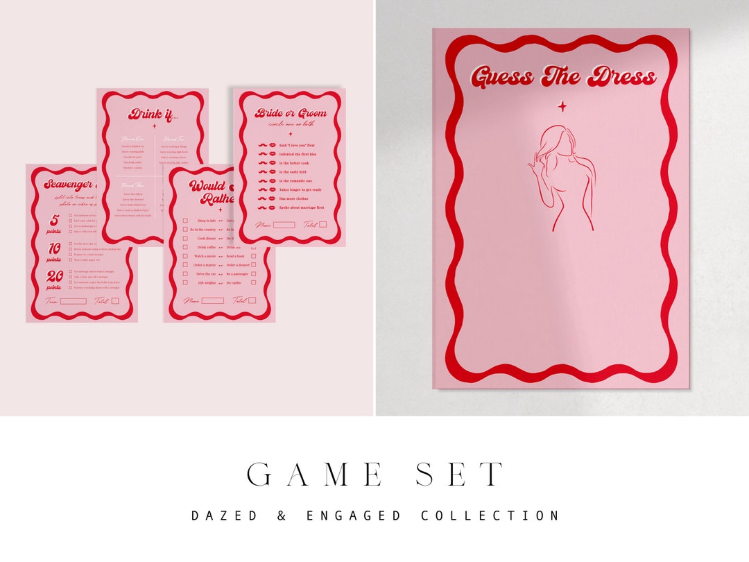 DIY Dazed & Engaged Games Set | Minimalistic, Modern DIY Printable ...