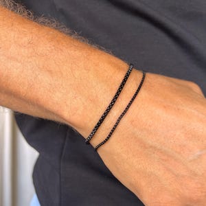 Men's Chain Bracelet in Black-colored Stainless Steel. Made With ...