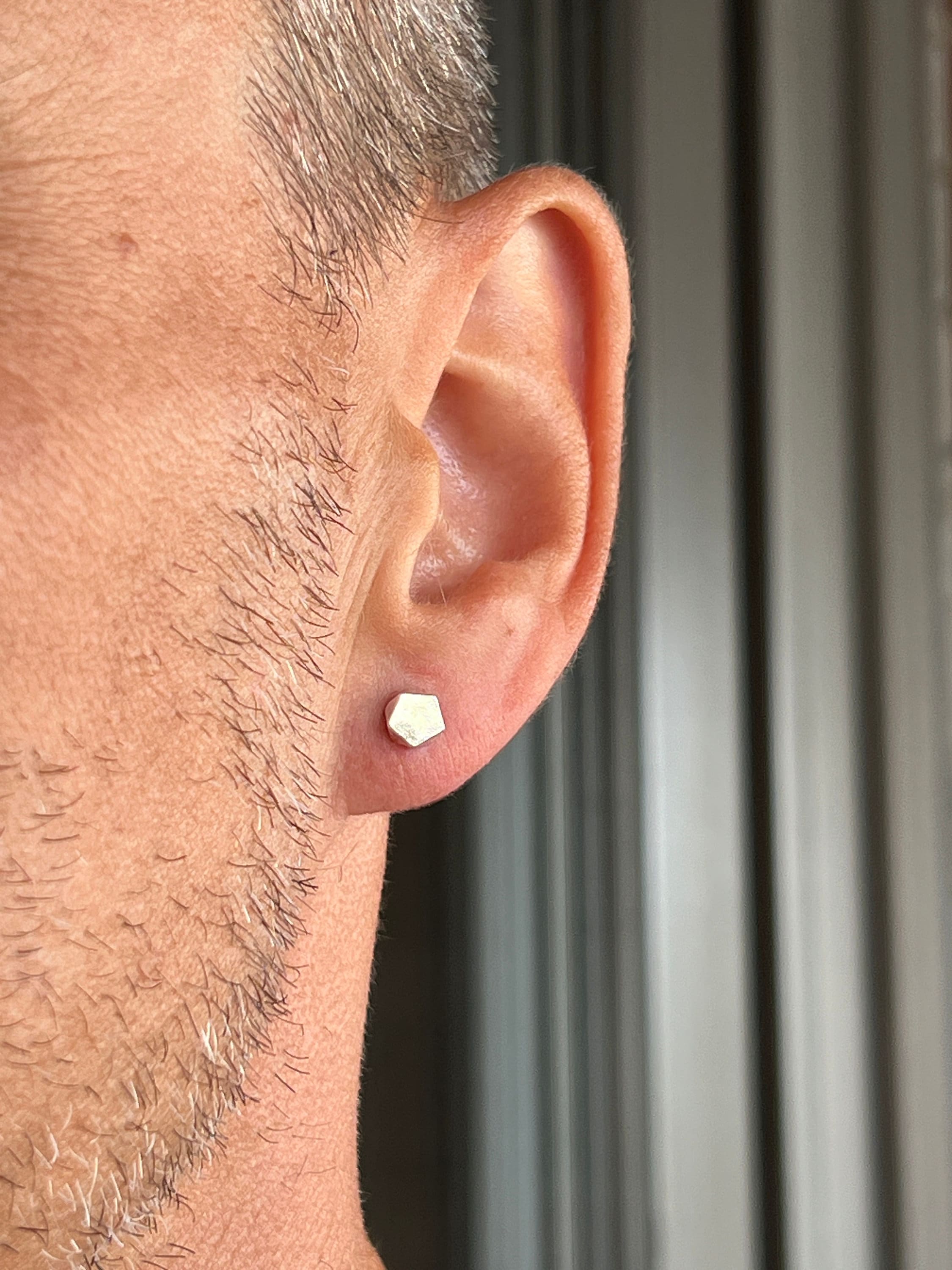 Men's Stud Earrings Made of Stainless Steel. Geometric Shape - Etsy