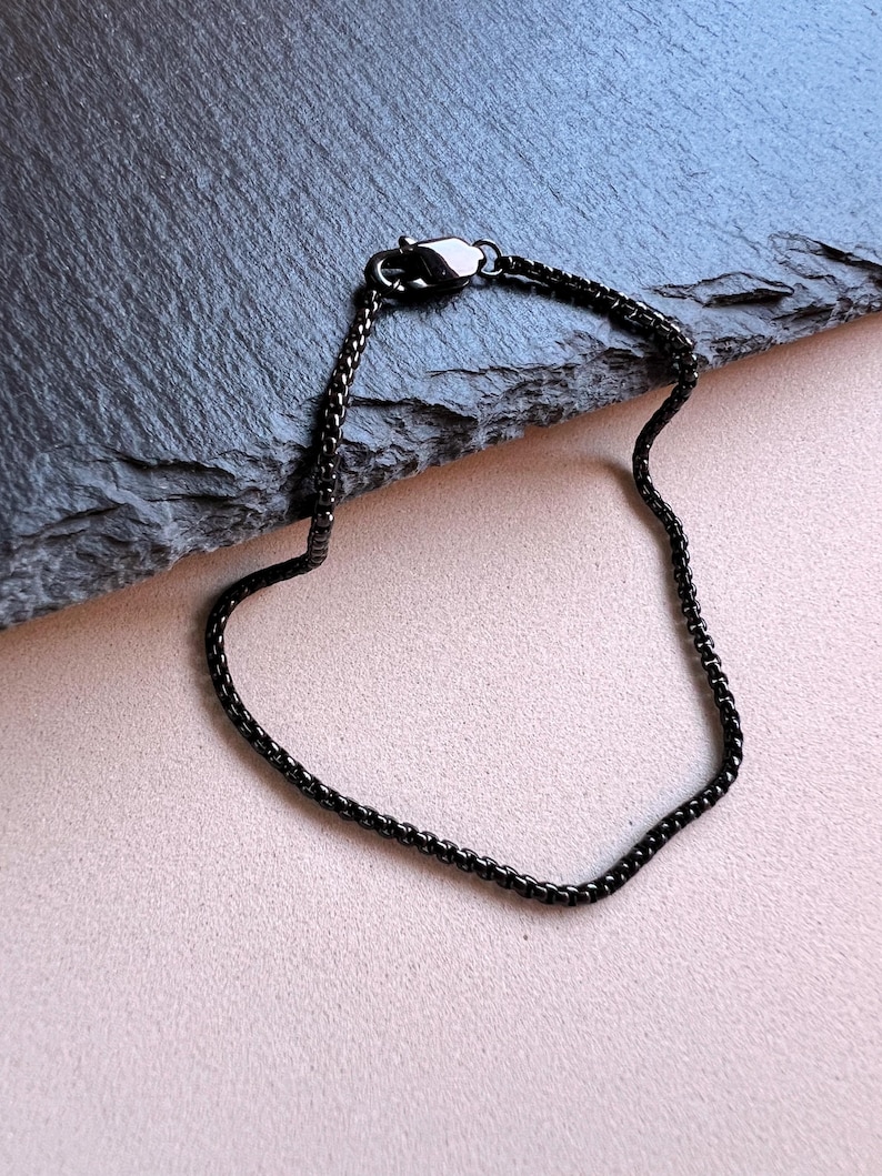 Men's Chain Bracelet in Black-colored Stainless Steel. Made With ...