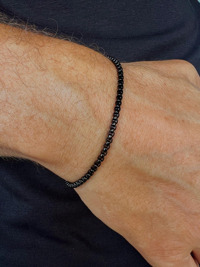 Men's Chain Bracelet in Black-colored Stainless Steel. Made With ...