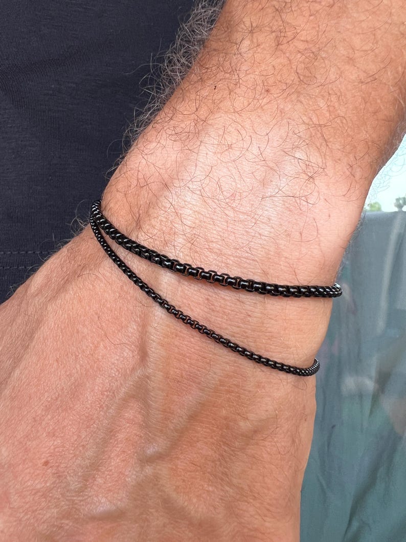 Men's Chain Bracelet in Black-colored Stainless Steel. Made With ...
