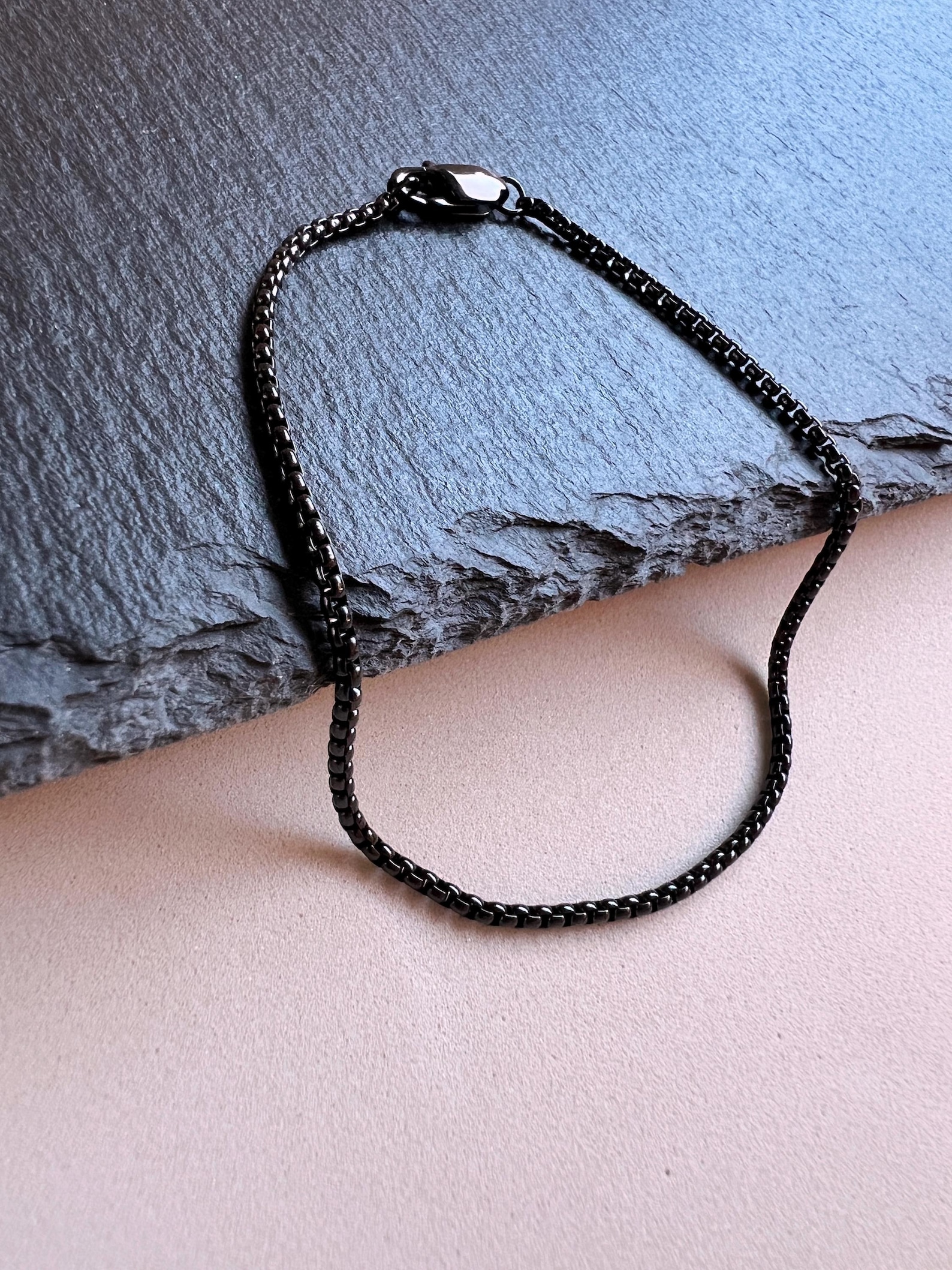 Men's Chain Bracelet in Black-colored Stainless Steel. Made With ...