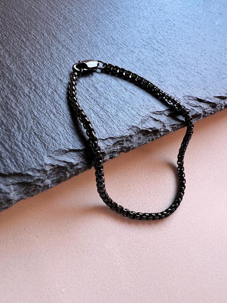 Men's Chain Bracelet in Black-colored Stainless Steel. Made With ...