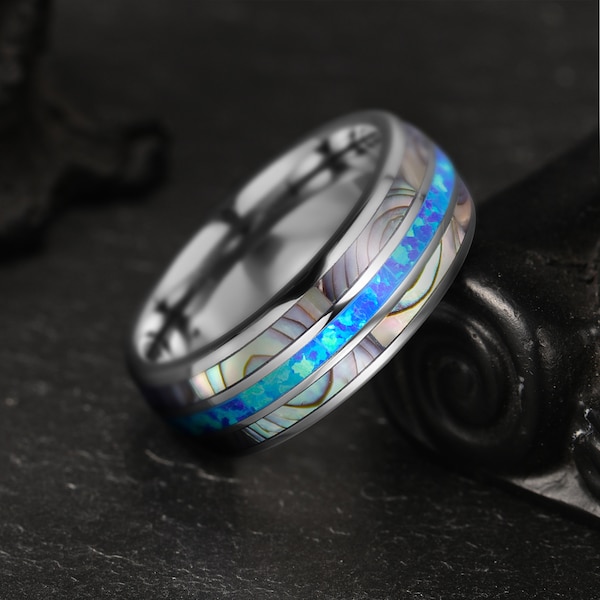 Abalone Wedding Ring - Etsy