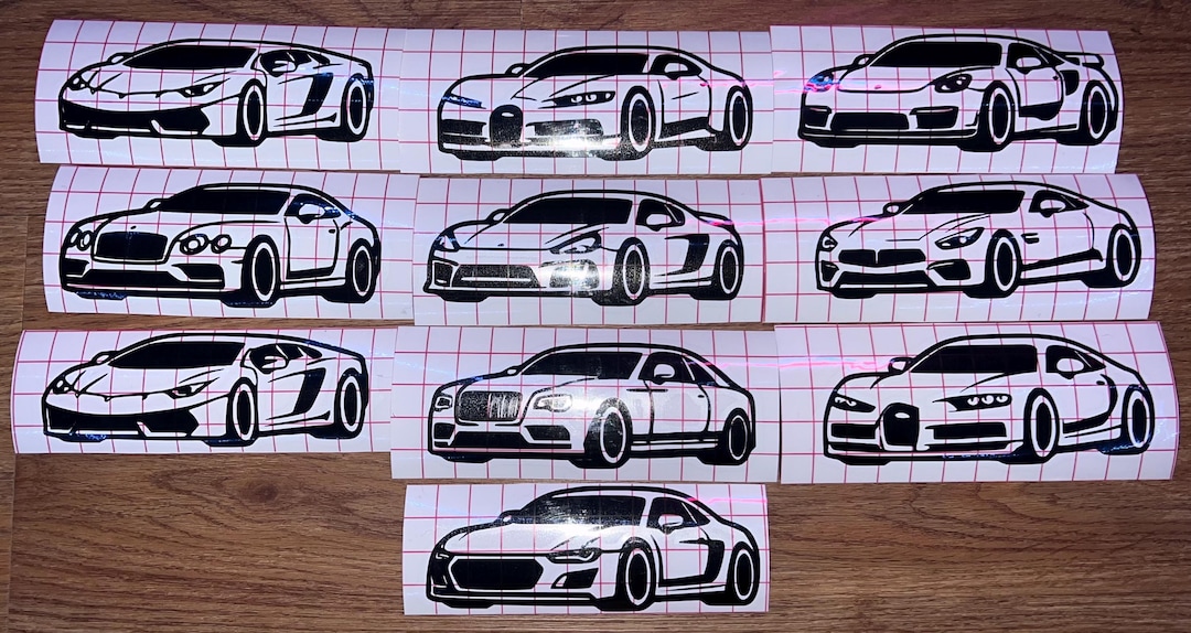 Supercar Vinyl Decal Set | Luxury Sports Car Stickers, 10-pack - Etsy