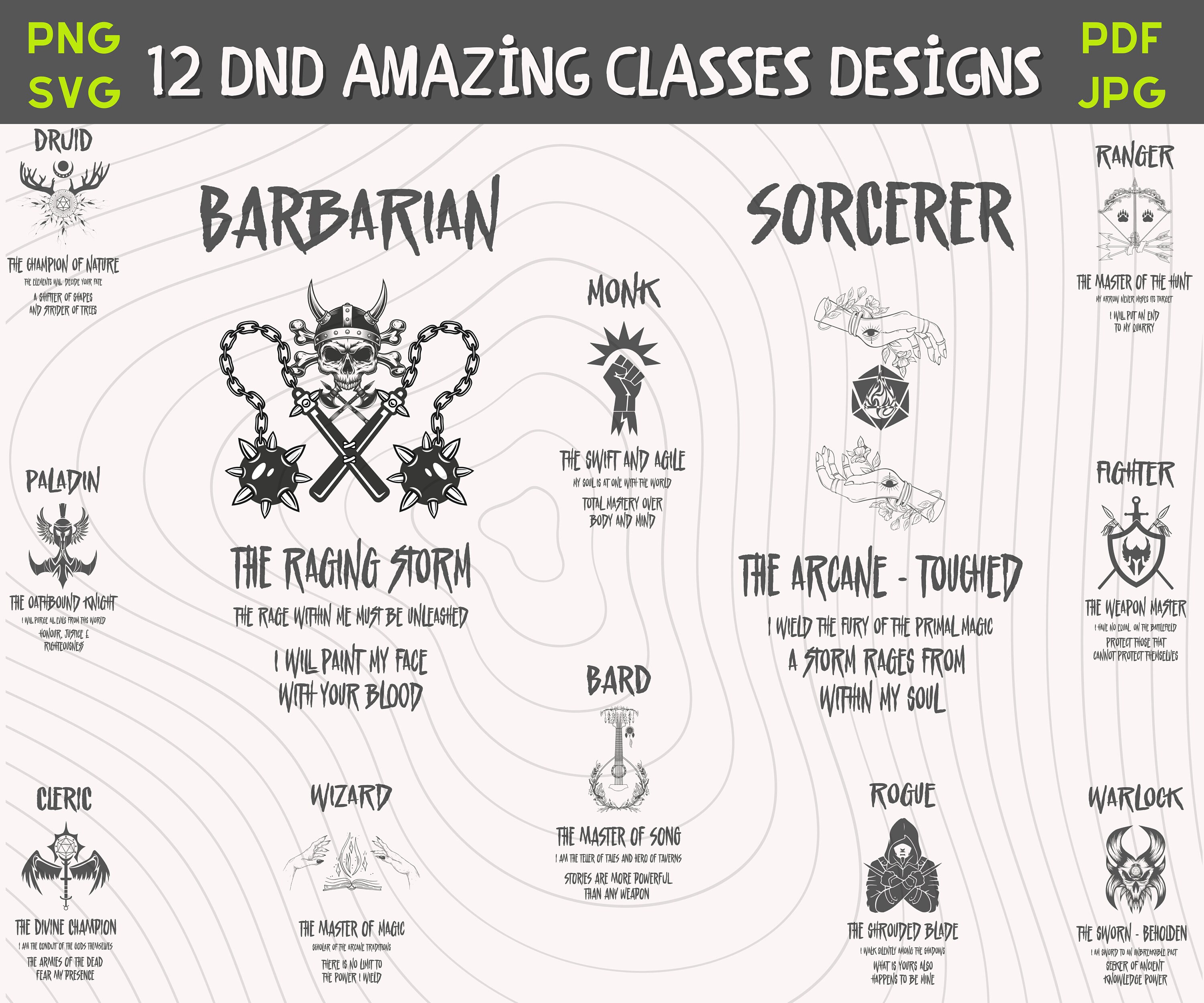 12 DND Class Emblems Bundle Pack Dungeons and Dragons Svg - Etsy Australia