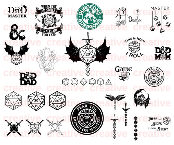 D&D Class Emblems Bundle, 12 Classic Character Class Badges ...