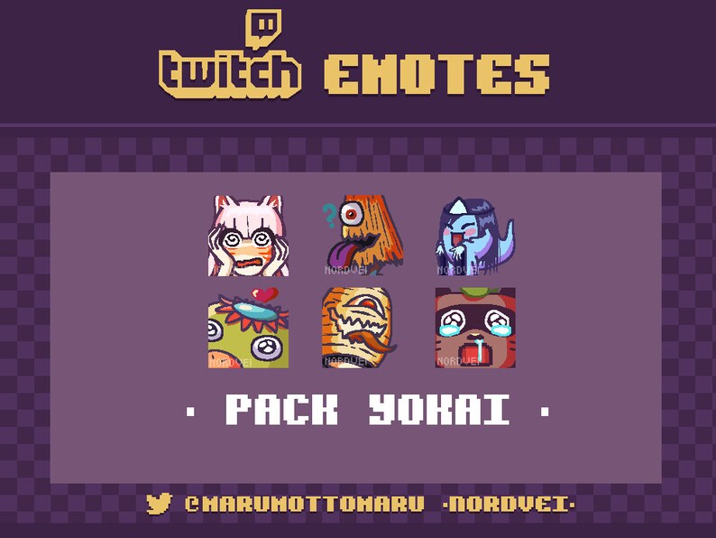 Pack Emotes Twitch Yokai Pixel Art - Etsy