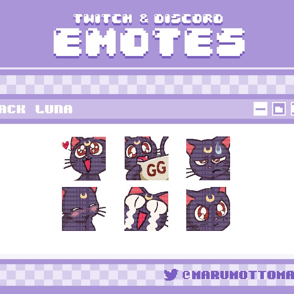 Sailor Moon Luna Emotes - Etsy