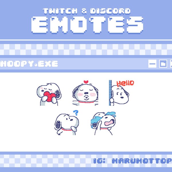Snoopy Emotes for Twitch - Etsy