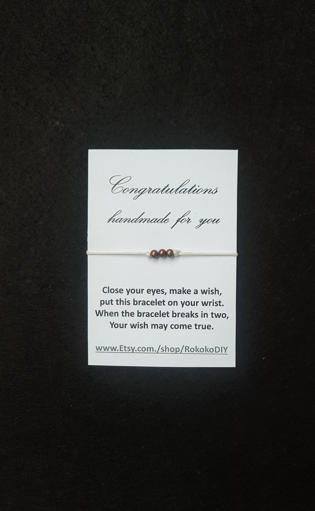 Congratulations Wish Bracelet. Charm String Bracelet. Handmade Unisex ...