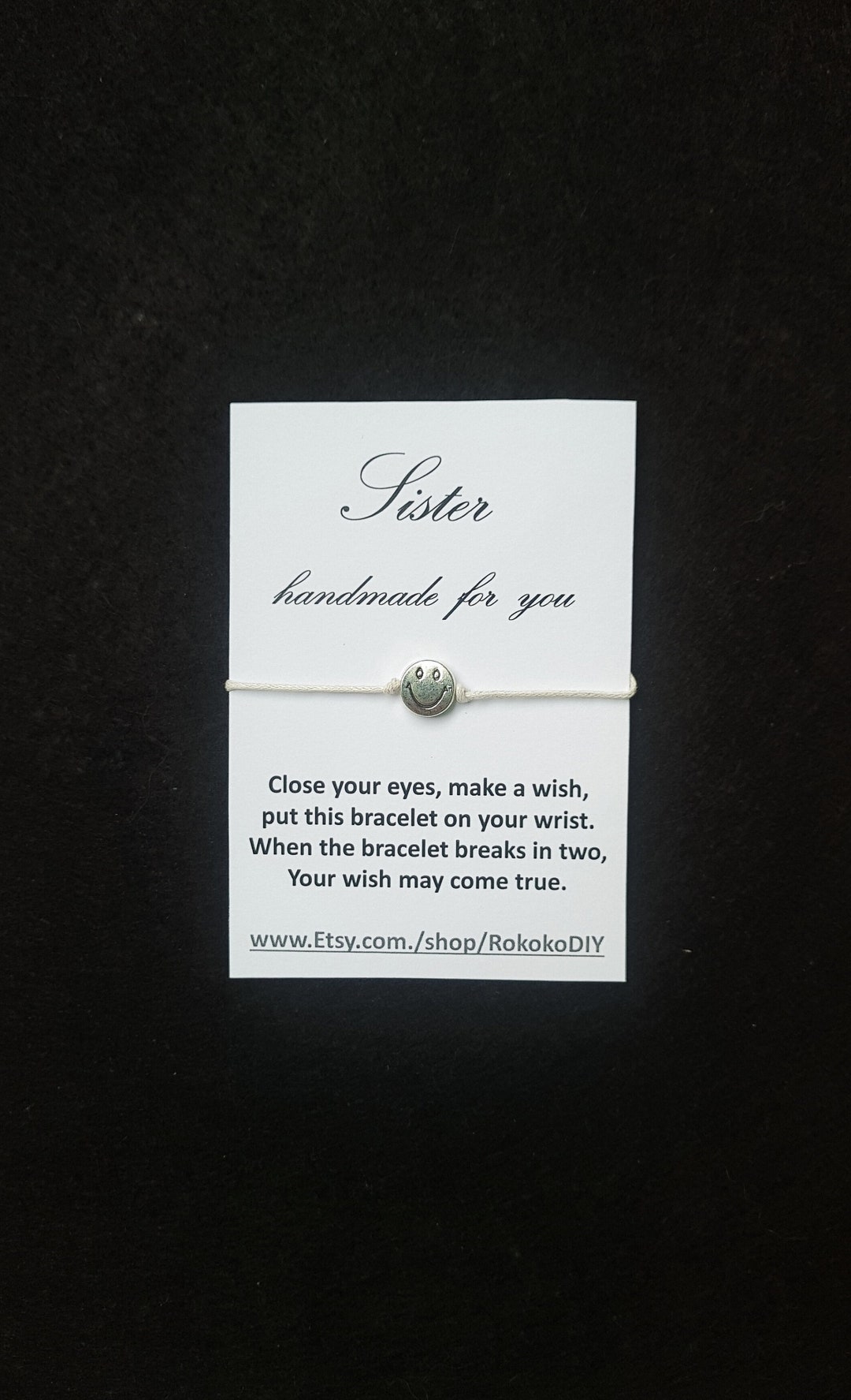 Sister Wish Bracelet. Charm String Bracelet. Handmade Unisex Jewelry ...