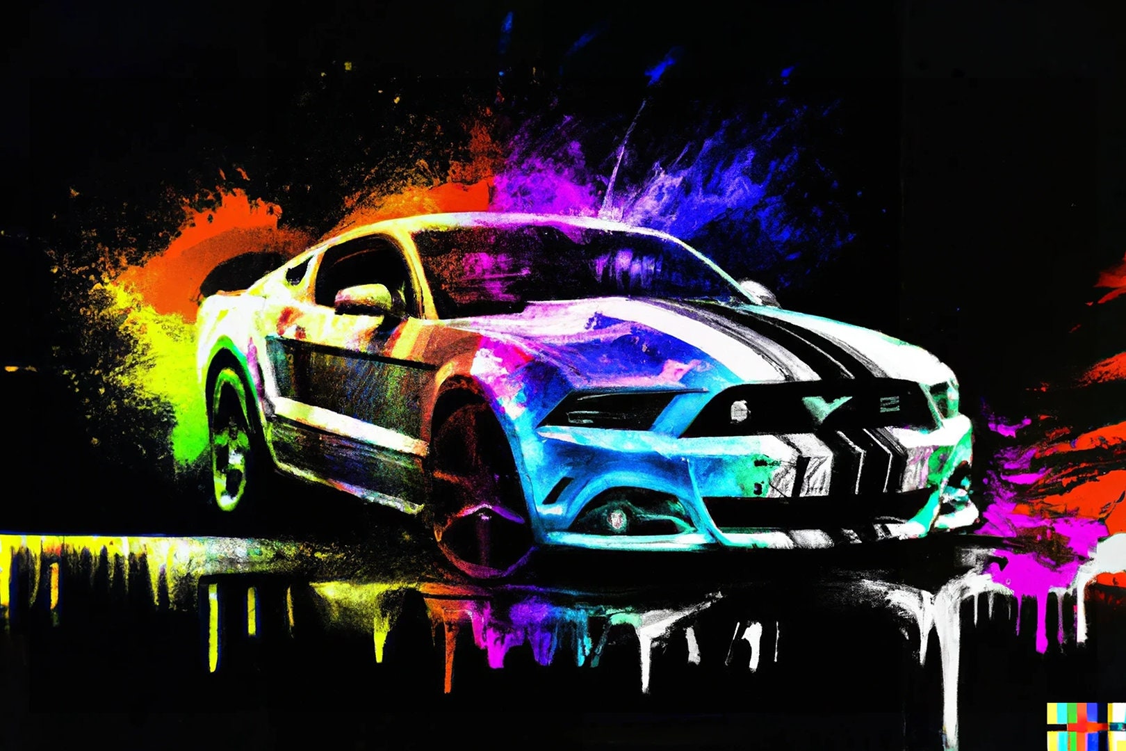 American Muscle Ford Mustang GT Splash Painting - Etsy