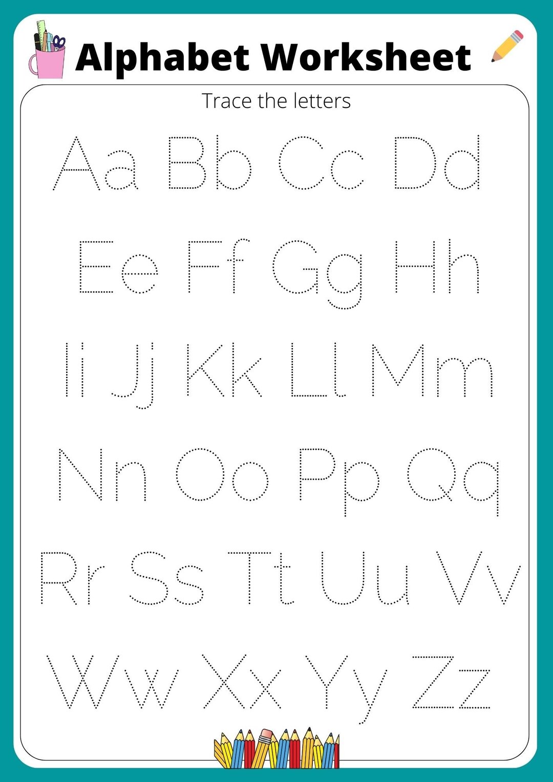 Alphabet Worksheet - Etsy