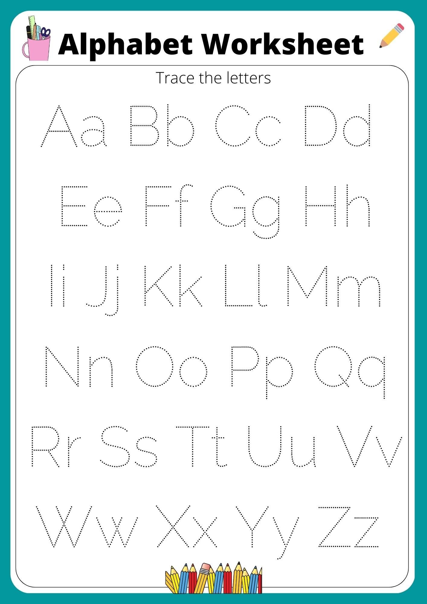 Alphabet Worksheet - Etsy