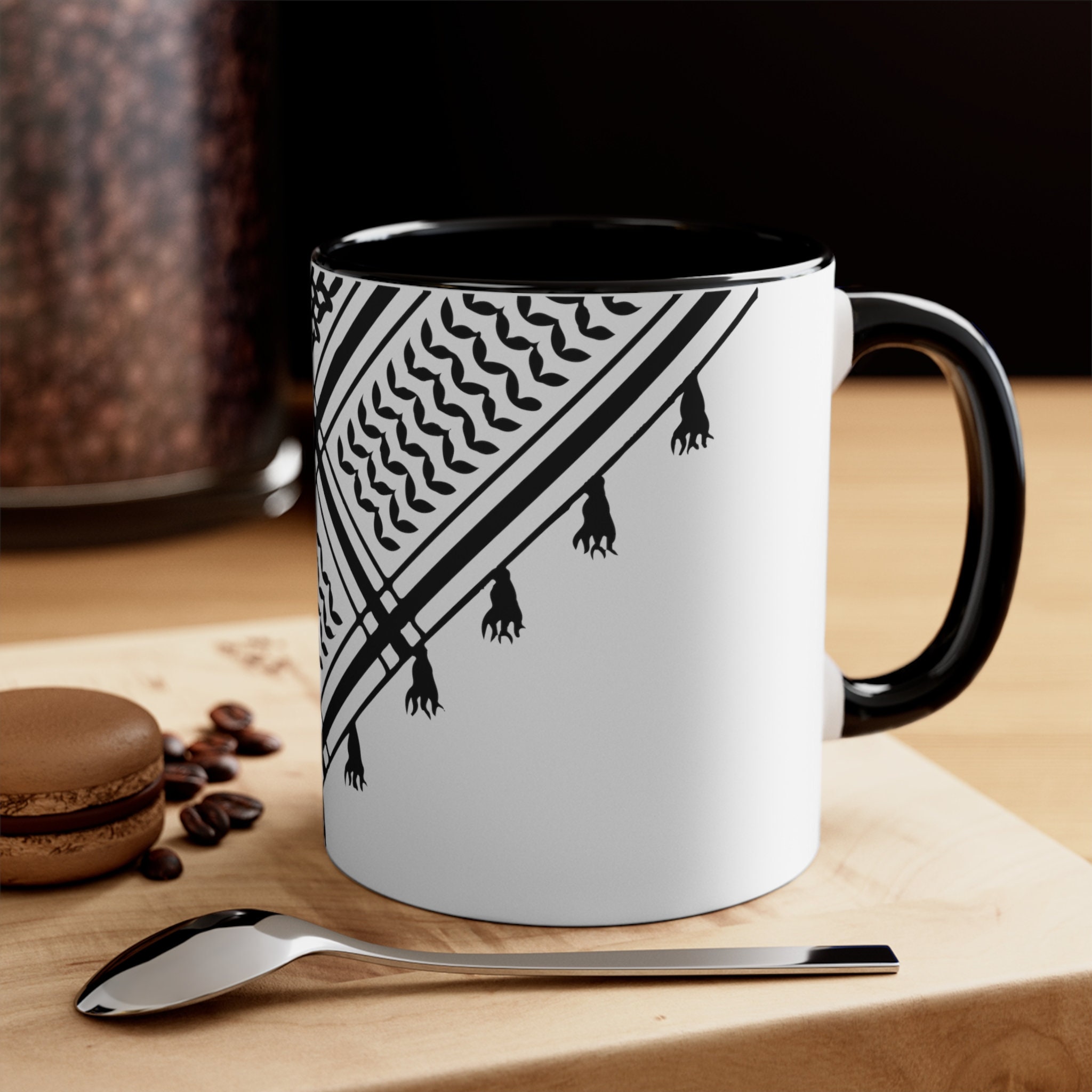 Keffiyeh Design Coffee Mug, Beautiful Custom-made, Palestine Kufeya ...