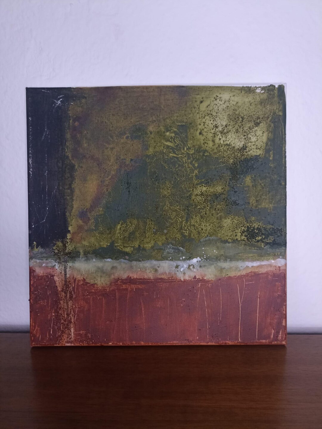 Artwork "weathering" Wall Decoration Japandi Style (30 X 30 Cm) Acrylic ...