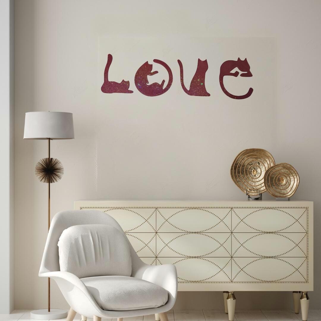 Whiskered Love: 3D Printed Cat Wall Art for Feline Lovers the Letters ...