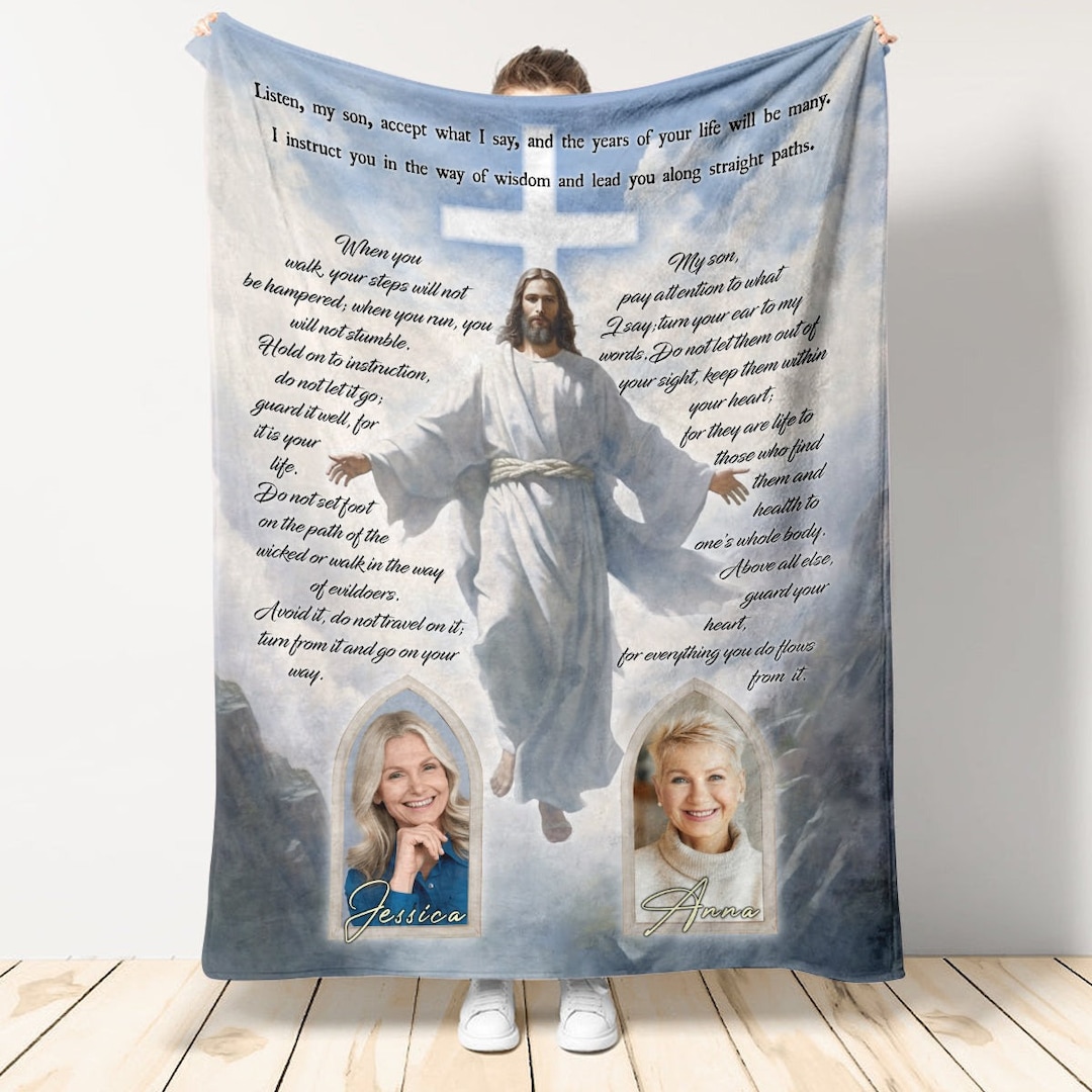 Personalized Photo Jesus Blanket God Custom Blankets With - Etsy