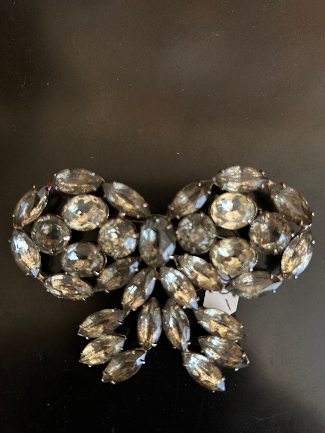 Vintage Rhinestone Bow Pin: Large Statement Brooch - Etsy