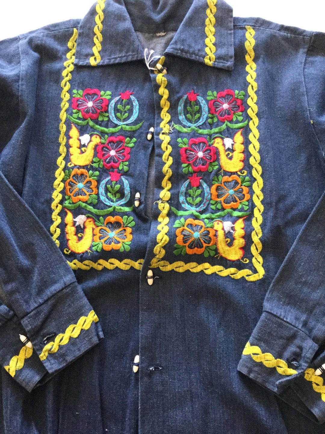 1960's Mexican Embroidered Shirt - Etsy