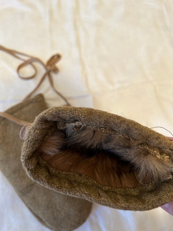 Handmade Rabbit lined Hunting Mittens - Gem