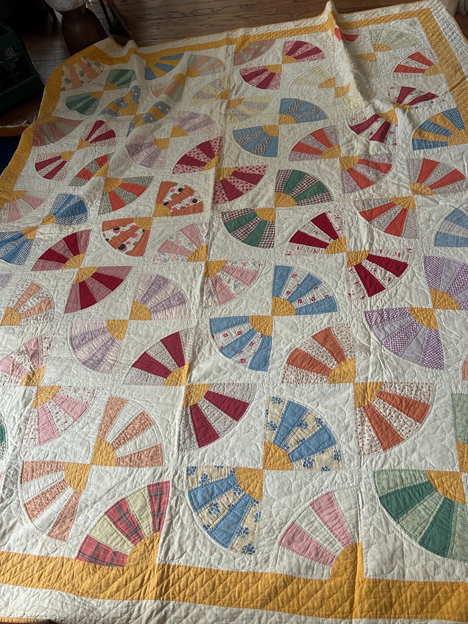 Cotton Fan Quilt Vintage - Etsy