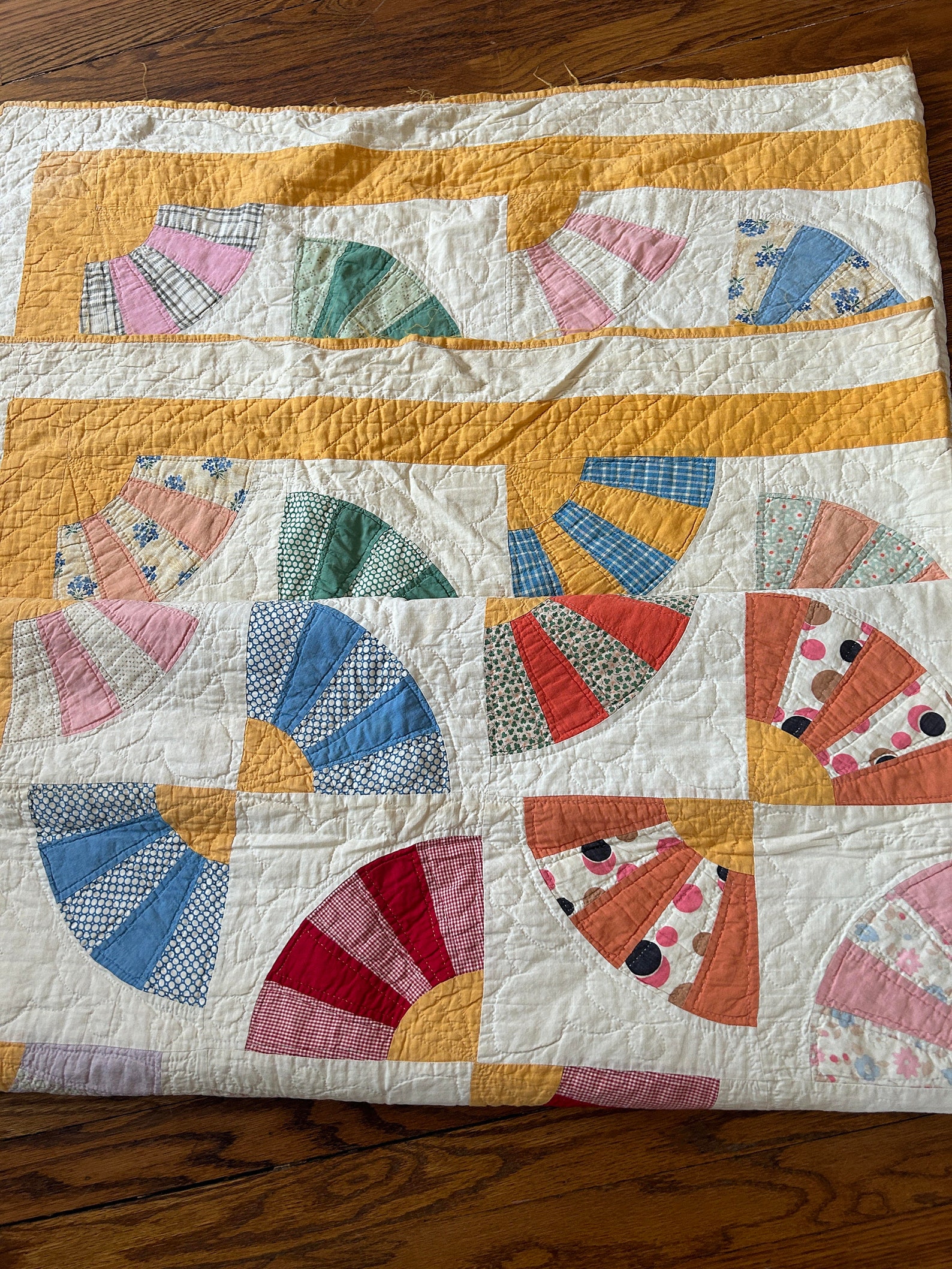 Cotton Fan Quilt Vintage - Etsy