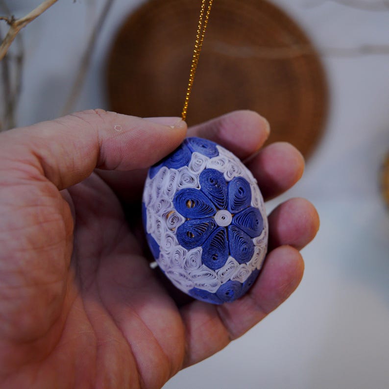 Quilled Easter Egg Ornament – Handmade Quilling Paper Decoration for ...