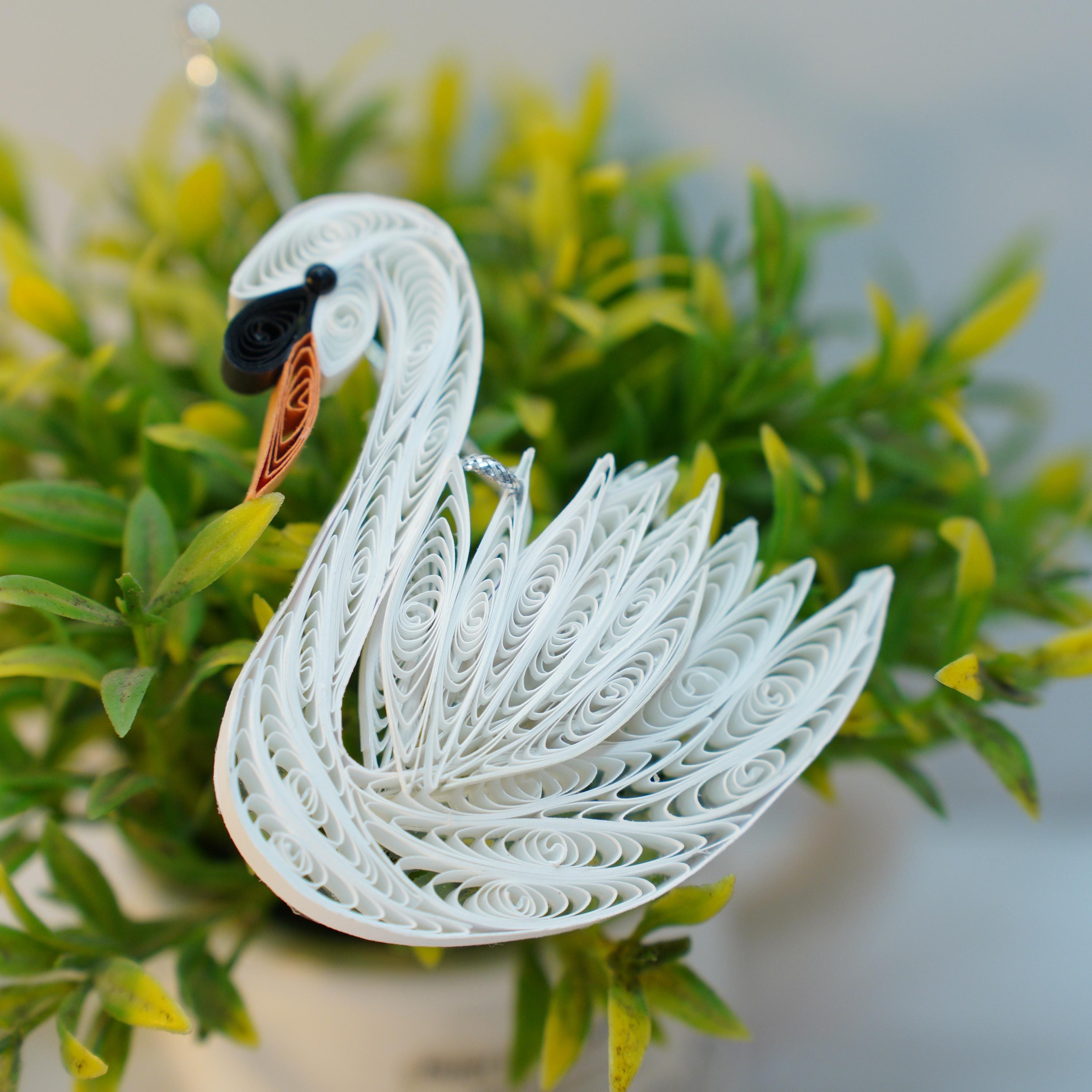 White Swan Quilling Paper Art Ornament – Handmade in Vietnam - Etsy