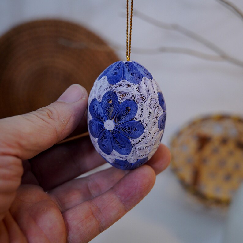 Quilled Easter Egg Ornament – Handmade Quilling Paper Decoration for ...