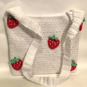 Crochet Strawberry Tote Bag - Etsy